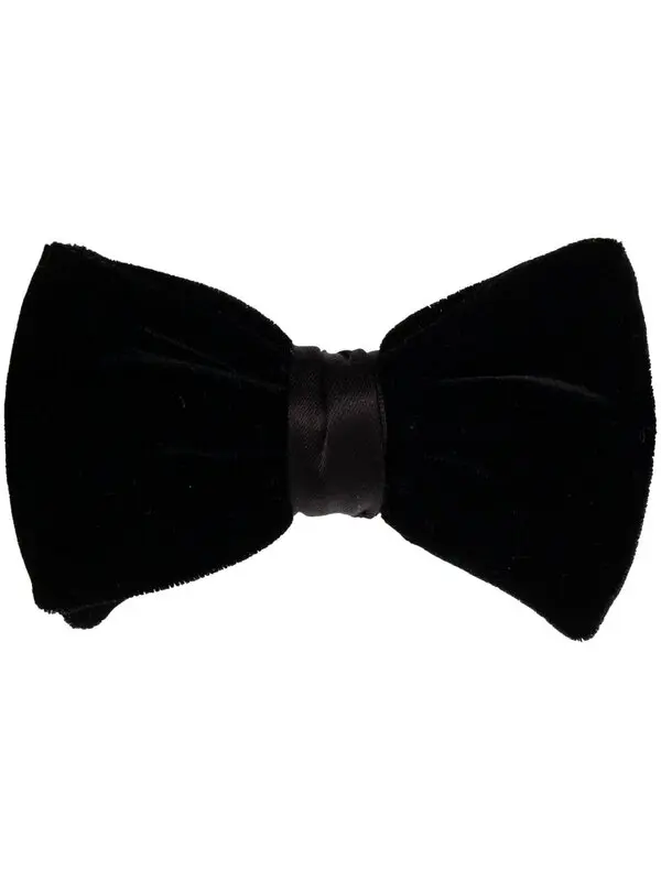 Giorgio Armani Velvet Bow Tie - Black