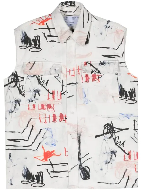 Études Studio Stringer Twill Vest - White