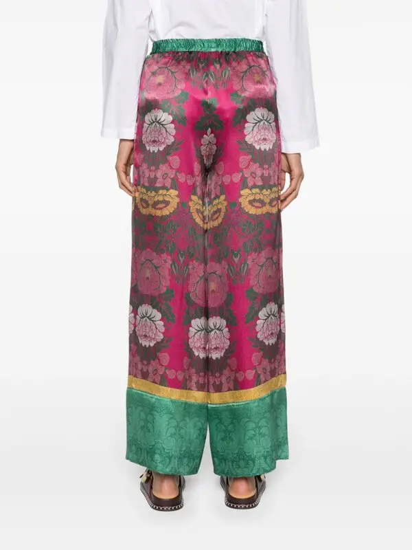 PIERRE-LOUIS MASCIA Floral Jacquard Silk Trousers