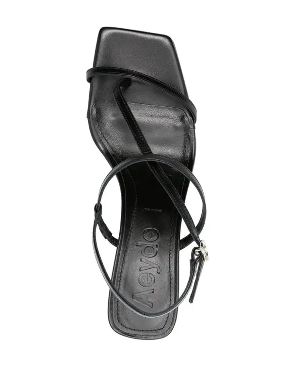 AeydĒ Elise 75mm Leather Sandals - Black