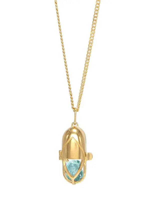 CAPSULE ELEVEN Aquamarine Pendant Necklace - Gold