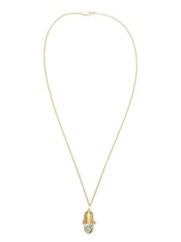 CAPSULE ELEVEN Aquamarine Pendant Necklace - Gold