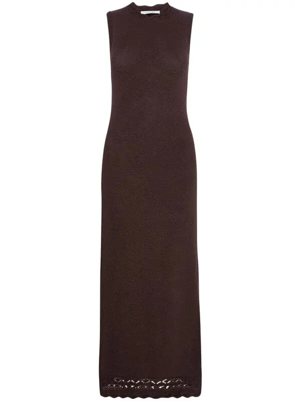 FRAME Sleeveless Knitted Maxi Dress - Brown
