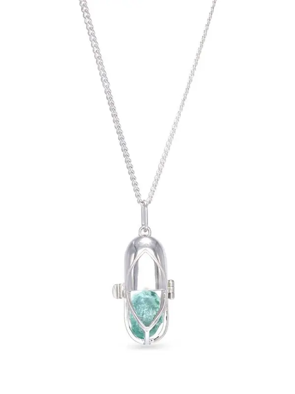 CAPSULE ELEVEN Aquamarine Statement Pendant Necklace - Silver