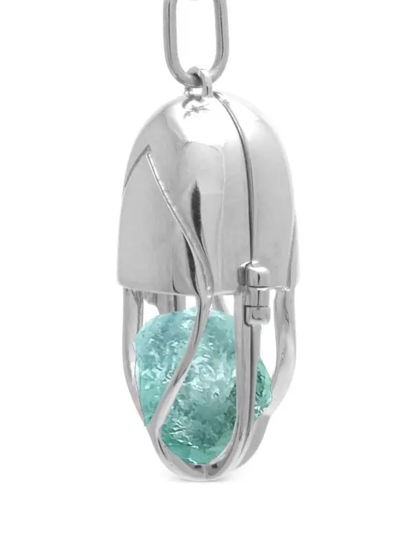 CAPSULE ELEVEN Aquamarine Statement Pendant Necklace - Silver