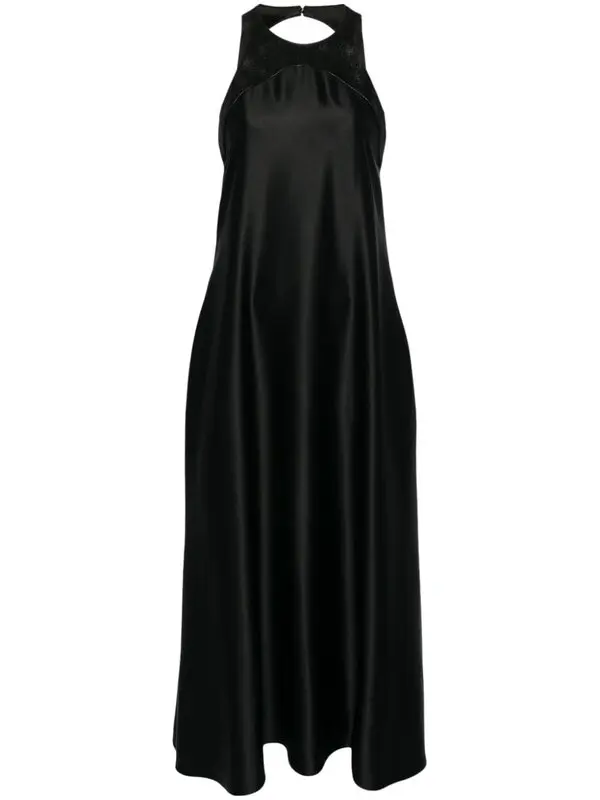 Giorgio Armani Open-back Silk Midi Dress - Black