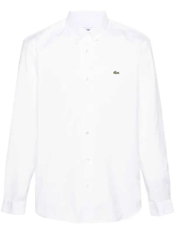 Lacoste Logo-patch Cotton Shirt - White