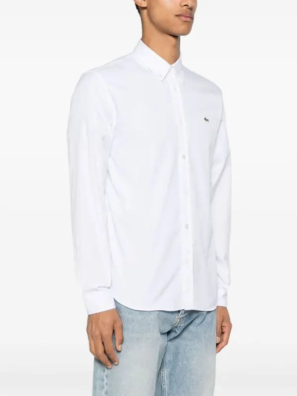 Lacoste Logo-patch Cotton Shirt - White