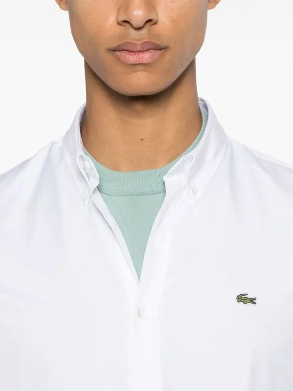 Lacoste Logo-patch Cotton Shirt - White