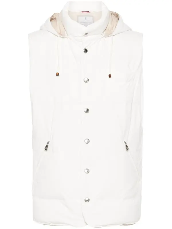 Brunello Cucinelli Detachable-hood Quilted Gilet