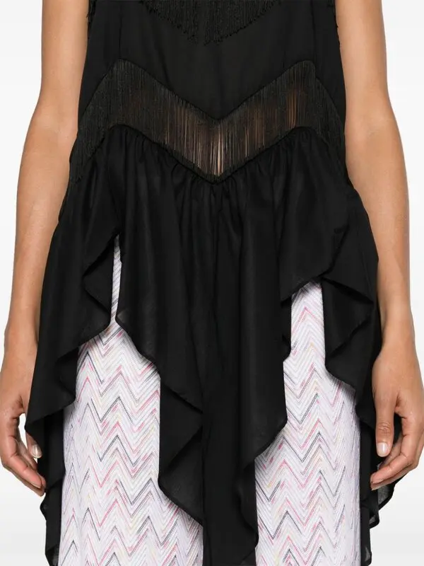 Pinko Fringed Draped Top