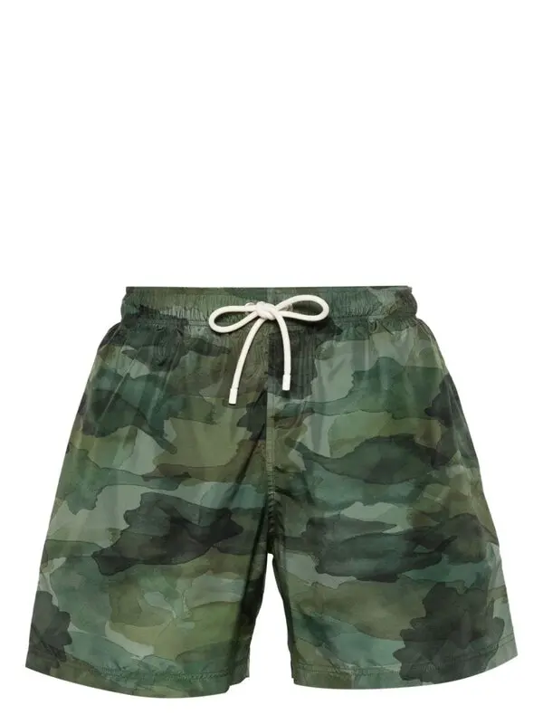 Palm Angels Camo-print Swim Shorts - Green