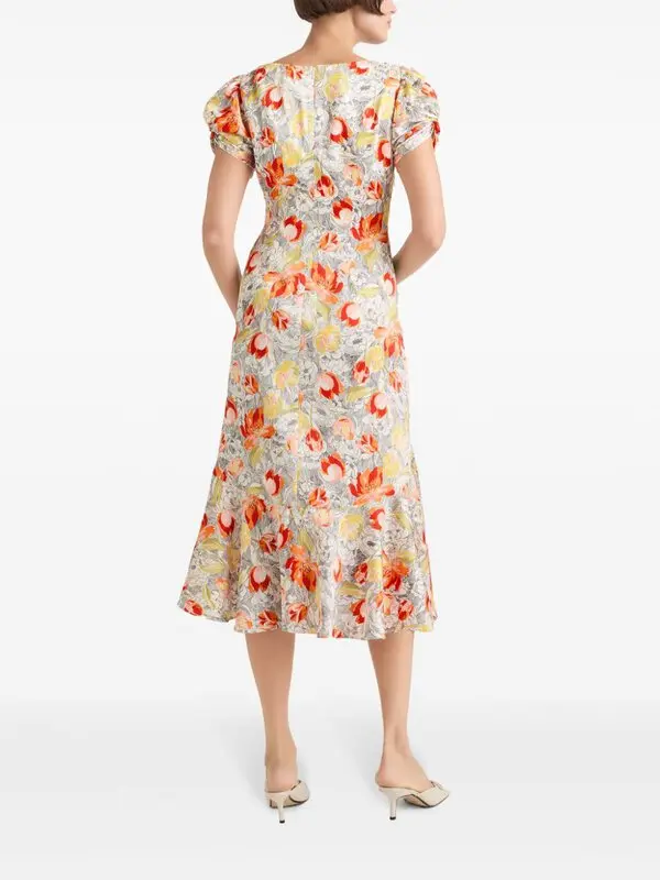 Cinq À Sept Walker Floral-print Midi Dress - Neutrals