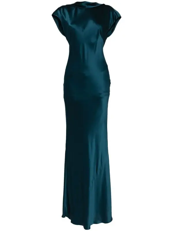 Michelle Mason Backless Gown - Blue