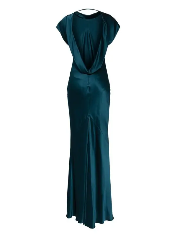 Michelle Mason Backless Gown - Blue