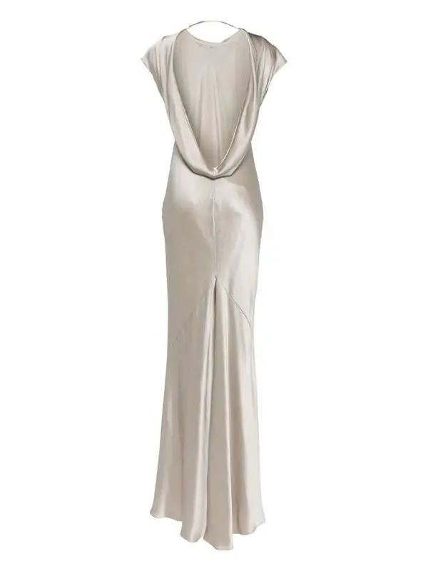Michelle Mason Backless Silk Gown - Grey