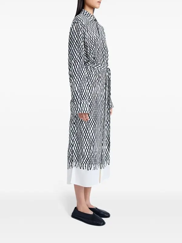 Proenza Schouler Abstract-print Midi Shirt Dress - White