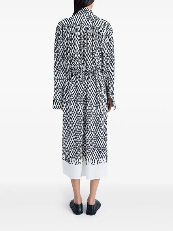 Proenza Schouler Abstract-print Midi Shirt Dress - White