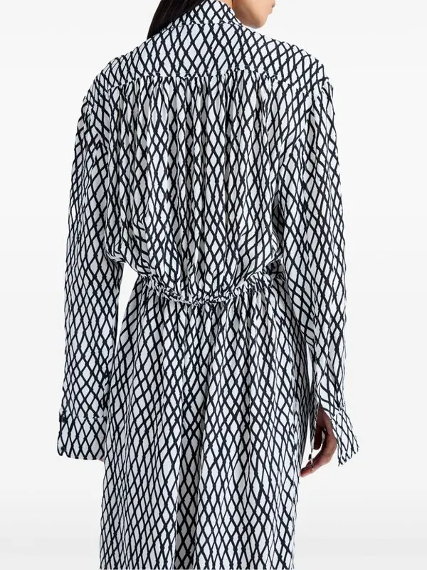 Proenza Schouler Abstract-print Midi Shirt Dress - White