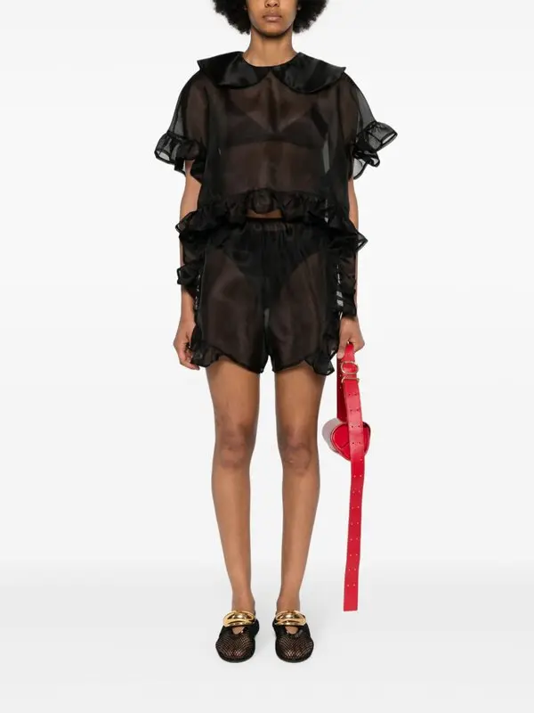 IOANA CIOLACU Peony Ruffle-trim Shorts