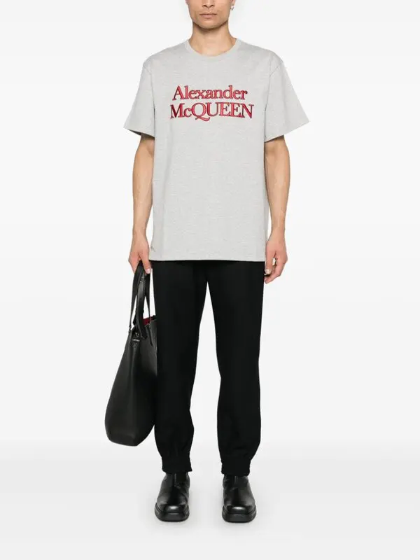 Alexander McQueen Logo-embroidered T-shirt