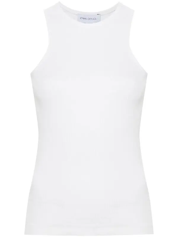 IOANA CIOLACU Dove Ribbed Tank Top - White