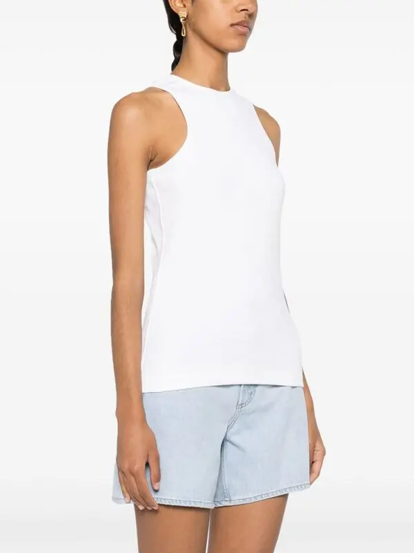 IOANA CIOLACU Dove Ribbed Tank Top - White
