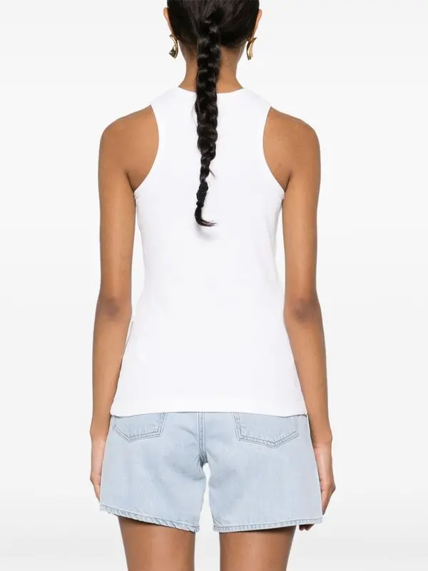 IOANA CIOLACU Dove Ribbed Tank Top - White