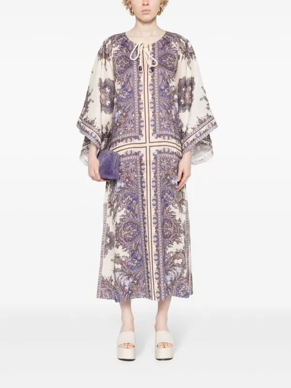 Zimmermann Ottie Linen Kaftan Dress - Neutrals