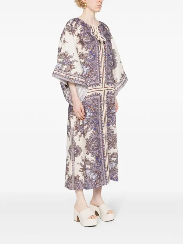 Zimmermann Ottie Linen Kaftan Dress - Neutrals