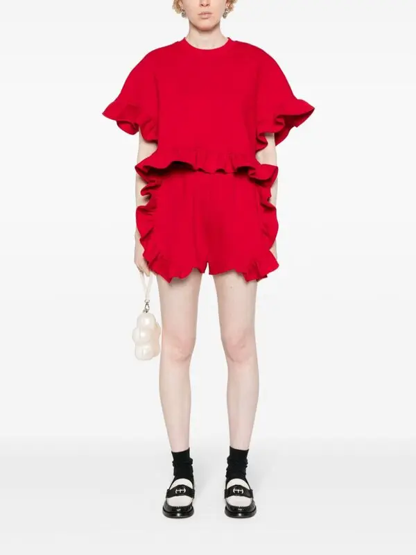 IOANA CIOLACU Peony Jersey Shorts - Red