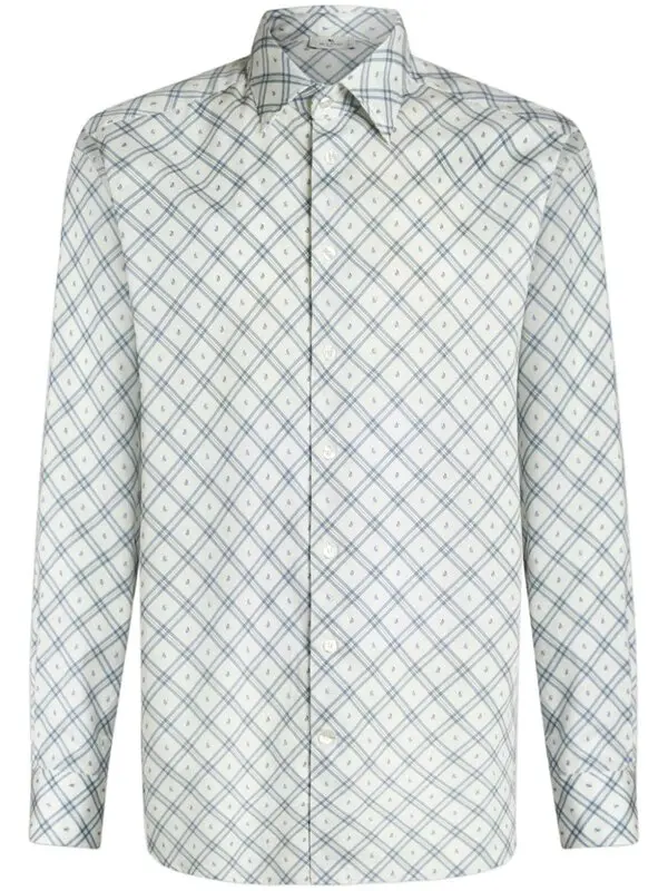 Etro Micro-paisley Check Shirt - White
