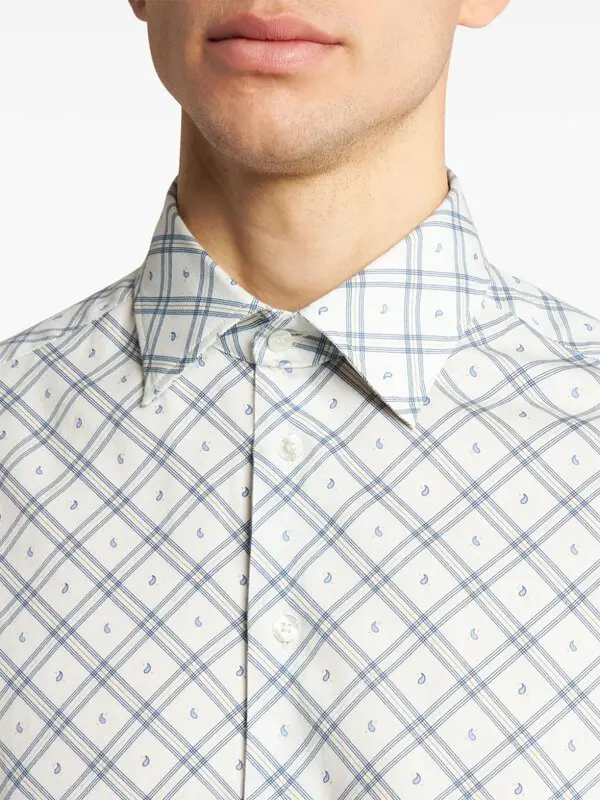 Etro Micro-paisley Check Shirt - White