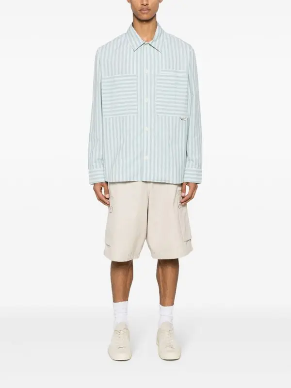 Maison Kitsuné Striped Cotton Shirt - Blue