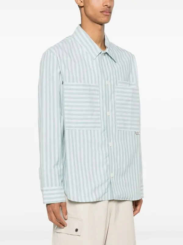 Maison Kitsuné Striped Cotton Shirt - Blue