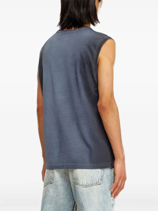 Diesel® T-Bisco-Q1 Logo-Print Tank Top In Blue - 64% Off