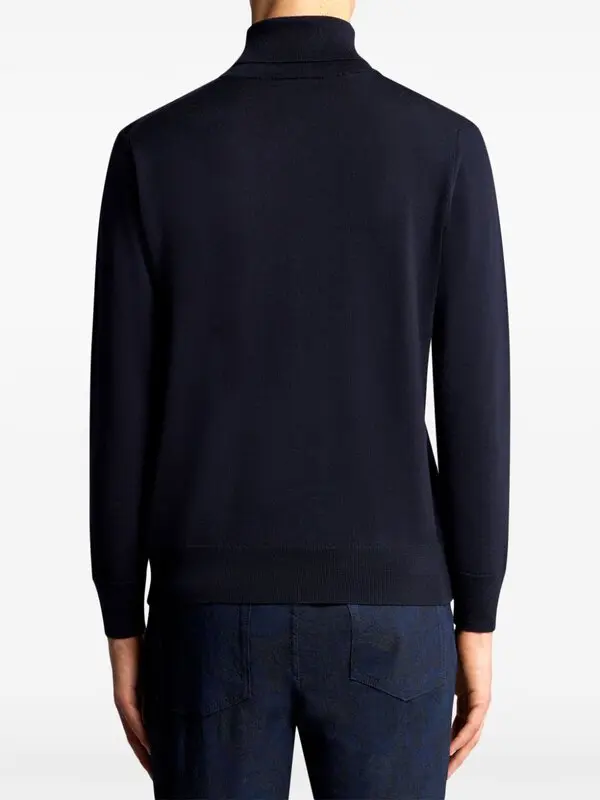 Etro Pegaso-embroidered Wool Jumper - Blue