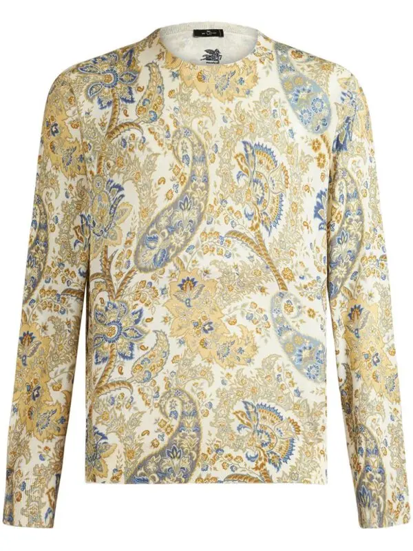 Etro Floral Intarsia-knit Jumper - Neutrals
