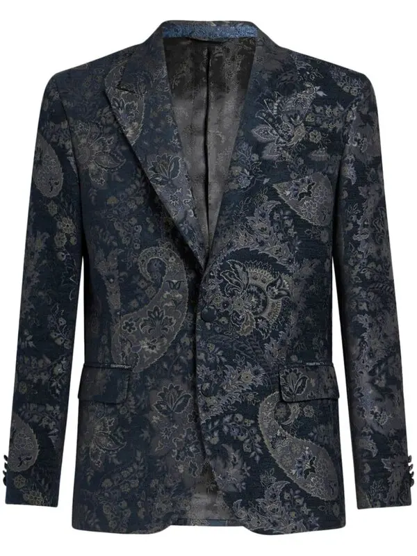 Etro Paisley Jacquard Blazer - Blue
