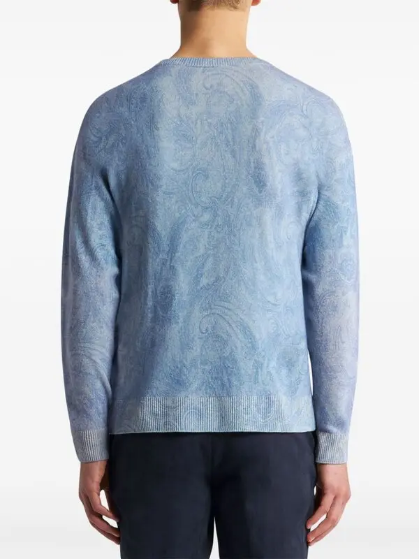 Etro Paisley Intarsia-knit Jumper - Blue