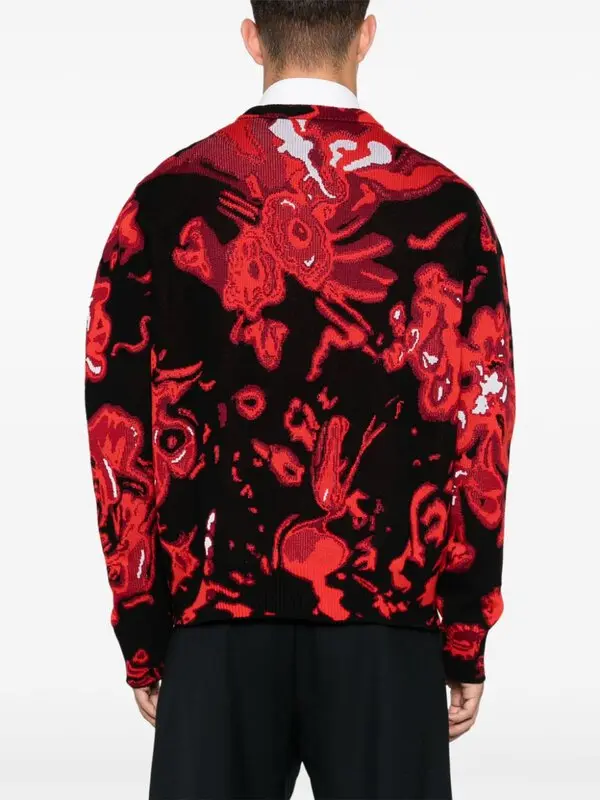 Alexander Mcqueen Wax Flower Skull Sweater - Red | Editorialist