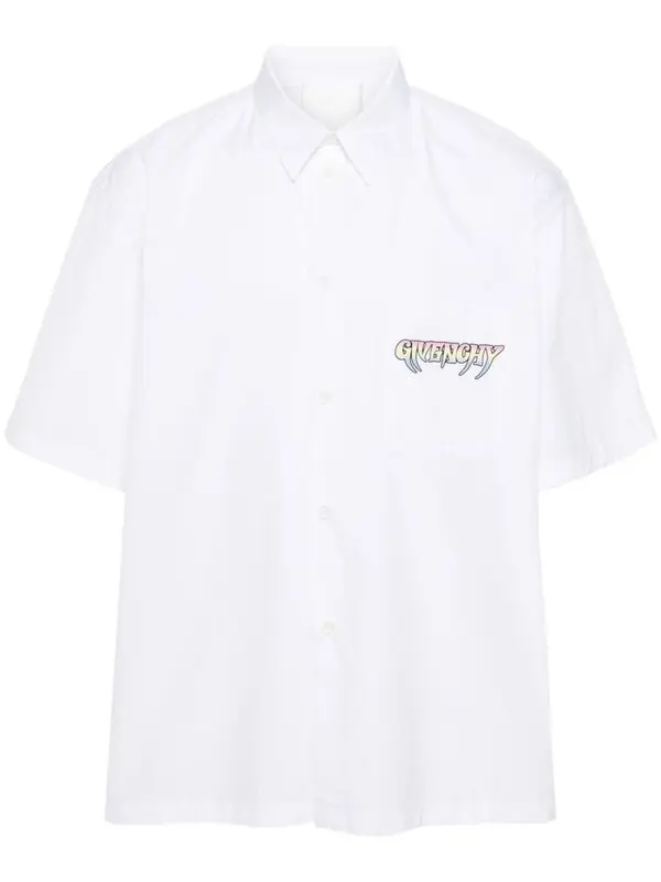 Givenchy Shirt In Poplin With World Tour Print - White