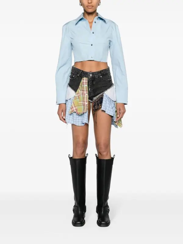 Natasha Zinko Upcycled Denim Mini Shorts