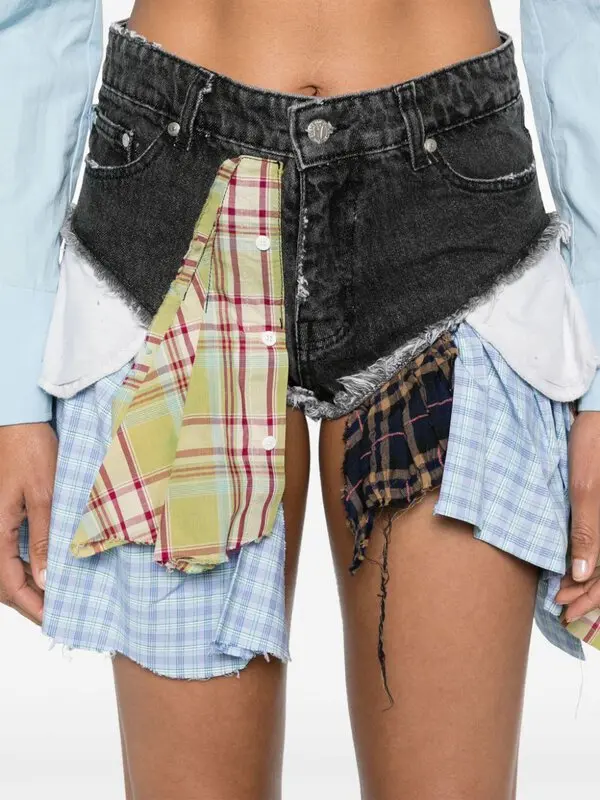 Natasha Zinko Upcycled Denim Mini Shorts