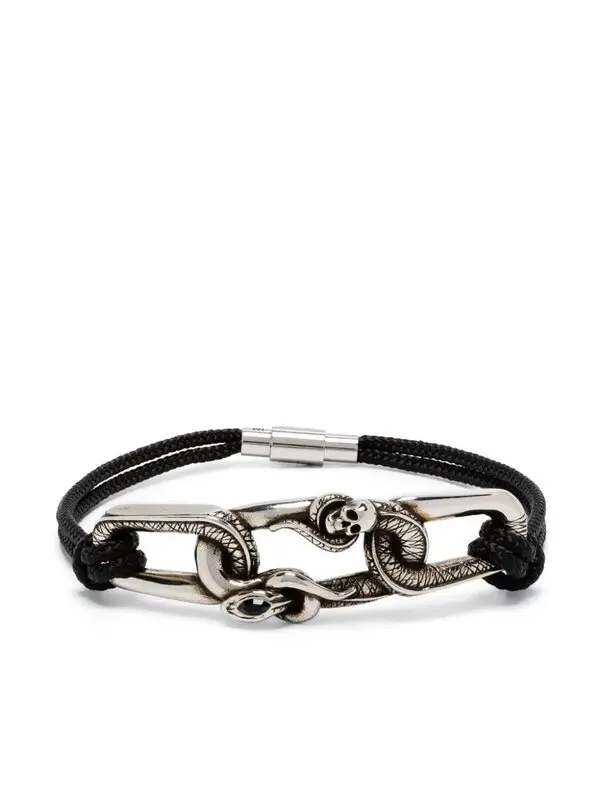 Alexander McQueen Snake And Skull Bracelet - Silver