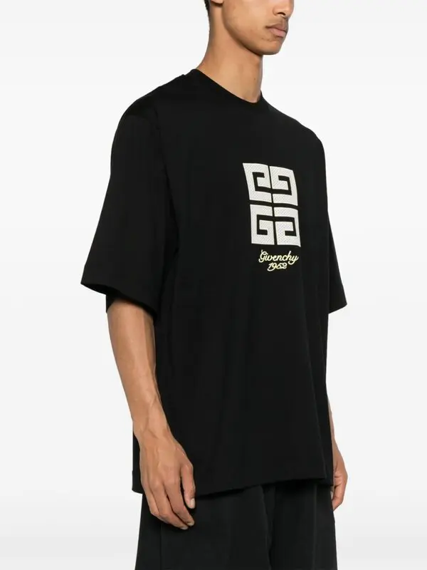 Givenchy 4g-motif Cotton T-shirt - Black