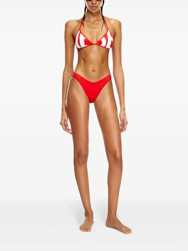 DIESEL® Bfb-sees-a Logo-print Bikini Top - Red