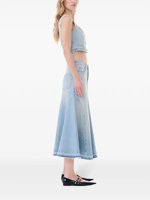 GANNI A-line Denim Skirt - Blue