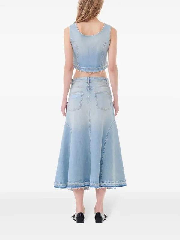 GANNI A-line Denim Skirt - Blue