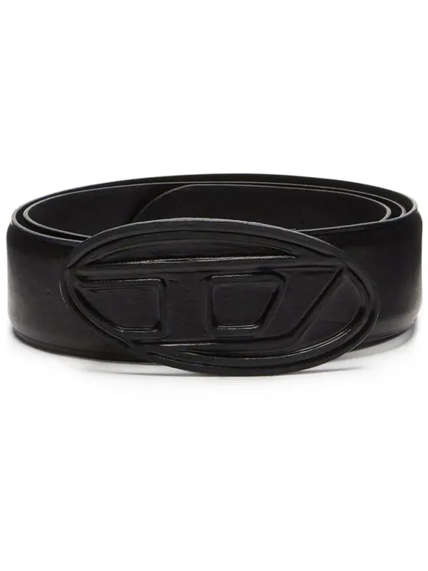 Diesel B-1dr Scratch Leather Belt - Black